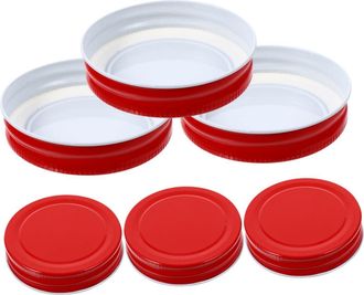 Pretyzoom Wei&szlig;blech Einmachdeckel 70mm 6 St&uuml;ck Schraubdeckel Mit Dichtungsring F&uuml;r Kleine Einmachgl&auml;ser Und Lebensmittelkonservierung