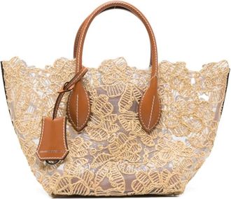 Ermanno Scervino Femme, Sacs, Beige, Taille: ONE Size Lace Overlay Tote Bag
