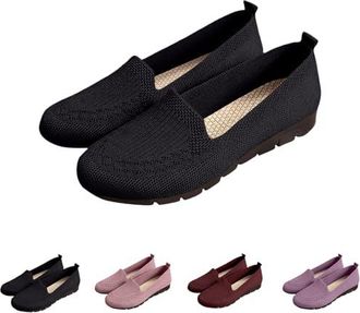 Generic Mocassins orthop&eacute;diques confortables en tricot pour femme, chaussures de marche antid&eacute;rapantes, tendance, r&eacute;tro, l&eacute;g&egrave;res, confortables, respirantes, N