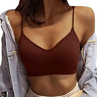 Generic D&eacute;bardeur Femme Maillot De Corps Camisole Sexy &agrave; Bretelles Spaghetti avec Garniture en Dentelle Contrastante pour Femmes Parfaite pour Les Tenues de R