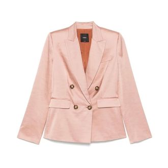 Pinko Pinko, Femme, Vestes, Rose, Taille: 42 FR Veste Blazer Croisée en Coton