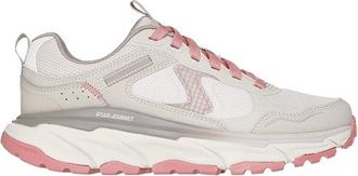Skechers Femme DLux Journey Franconia Chaussure de randonnée, Natural Leather/Textile/Pink Synthetic, 40 EU