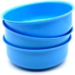 Kimmel 3 St&uuml;ck Sch&uuml;ssel Schale Bowl 750 ml im Set, f&uuml;r M&uuml;sli, Suppe oder Salat, Mehrweggeschirr Kunststoffsch&uuml;ssel, Farbe hellblau