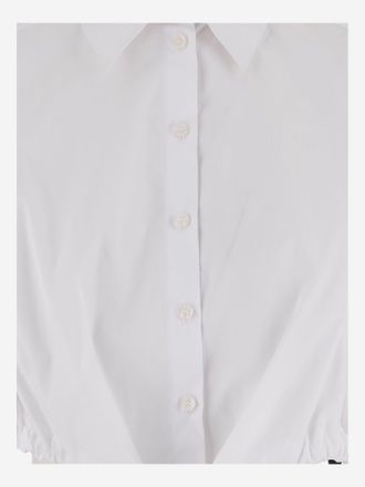 Just Cavalli Cotton with Drawstring Hem Shirt - White