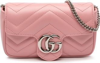 Gucci Hobo Bags - Mini GG Marmont Matelasse Leather Flap Crossbody - Gr. unisize - in Gold - f&uuml;r Damen