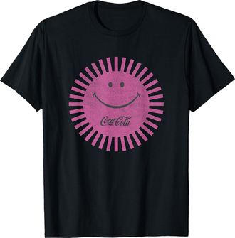 Coca Cola Ware Smiley Face Pink Sun Coke Logo T-Shirt