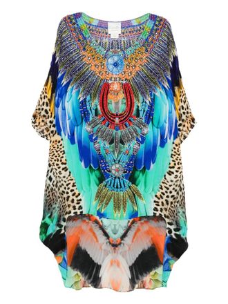 Camilla robe courte &agrave; design sans manches - Bleu