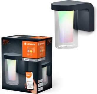 Ledvance SMART+ WI-FI CASCADE RGBW 18cm- dimmbare LED Wandleuchte dunkelgrau für Außen mit hochwertigem Aluminium-Gehäuse, RGB-Farbsteuerung, 10 W, 3000 Kelvin