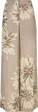 Brunello Cucinelli Femme, Pantalons, Multicolore, Taille: 38 FR Pantalon palazzo &agrave; imprim&eacute; Bloom
