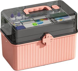 Generic Medizinbox - Medizinkasten | Medikamentenaufbewahrung | 3-lagiger, Durchsichtiger Behälter Für Medizinische Vorräte Mit Griff | Medikamentenboxen | Me