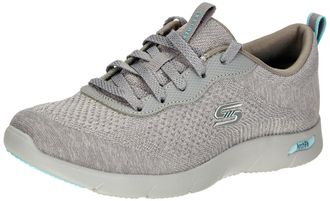 Skechers Arch Fit Refine Lavish Wish Damen Turnschuhe, Gray Engineered Knit/Light Blue Trim, 40 EU