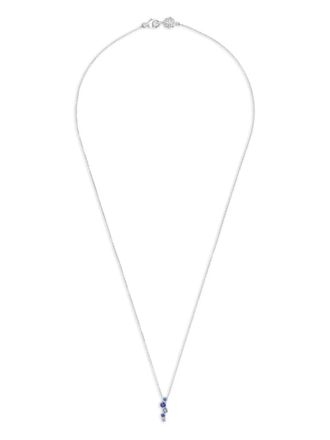 Dower & Hall 18kt Cascade Weißgoldhalskette mit Aquamarin und Saphiren - Silber