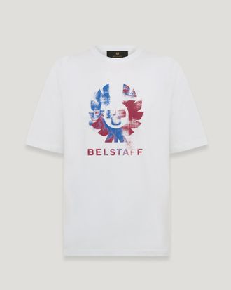 Belstaff Belstaff T-shirt Graphique Blur Phoenix pour homme Jersey de coton Blanc Taille 2XL