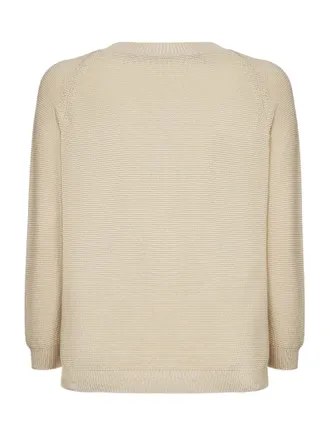 Max Mara Womens Ecru Cotton Knit Sweater