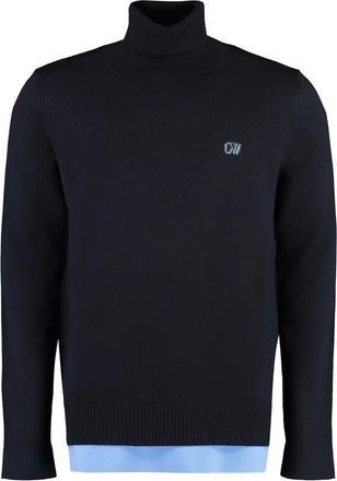 Off-white Homme, Pulls, Bleu, Taille: L Wool Turtleneck Sweater