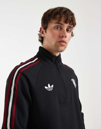 adidas adidas Performance - Manchester United Originals - Top &agrave; demi-fermeture &eacute;clair - Noir