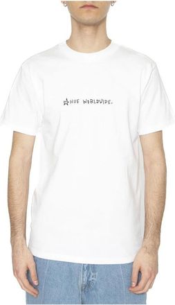 HUF Huf, Homme, Tops, Blanc, Taille: XL T-Shirt Col Rond