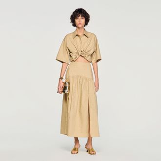 Sandro Langer Baumwollrock mit Strass