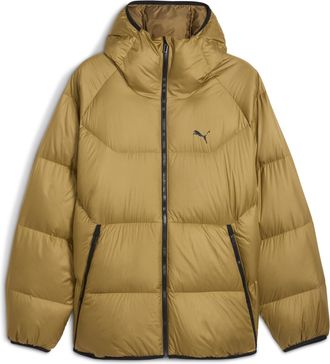 Puma Herren Daunen-Pufferjacke mit Kapuze M, Honey Butter Brown