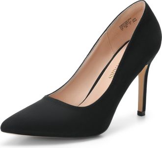 Dream Pairs Damen Hohe Schuhe St&ouml;ckelschuhe High Heels Spitzschuh Pumps f&uuml;r Hochzeit Brautschuhe Party, Size 39, Schwarz/Wildleder