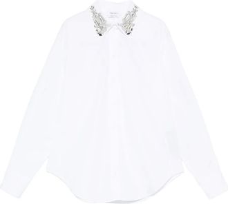 Alexander McQueen Hemd mit verziertem Kragen - Weiß