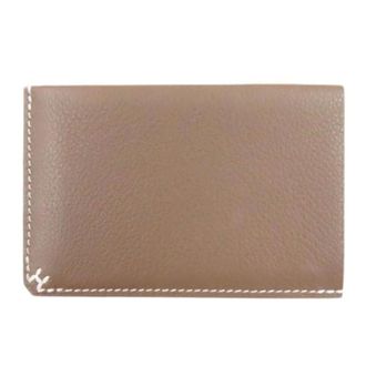 Herm&egrave;s Pre-owned Evercolor Card Case - Femme - Pre-owned - Gris - Taille: ONE Size