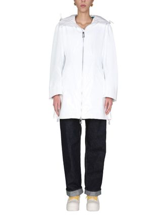 Bottega Veneta Hooded Polyurethane Raincoat - White