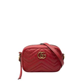Gucci Pre-owned Sac bandouli&egrave;re en cuir matelass&eacute; GG Marmont - Femme - Pre-owned - Rouge - Taille: ONE Size