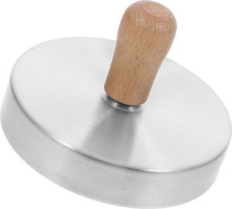 Lurrose Burgerpresse aus Edelstahl mit Holzgriff Runder Hamburger Patty Maker Antihaft Fleischpresse f&uuml;r Gleichm&auml;&szlig;ige Burger Patties Leicht zu Reinigen Vielse