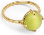 Singularu Bague Celebrate Green. Laiton avec Finition Plaqu&eacute; Or 18 Kt. Bijoux pour Femme. Taille 16