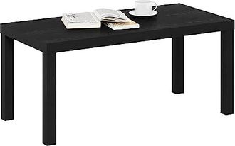 Furinno Classic Schlichter Couchtisch für Wohnzimmer, Schwarz