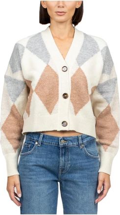 Barbour Femme, Pulls, Multicolore, Taille: 38 FR Gilet Court &agrave; Motifs Losanges