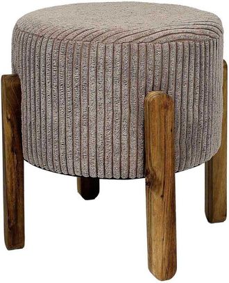 The Home Deco Factory The Home Deco Factory - Tabouret en velours c&ocirc;tel&eacute; Scott