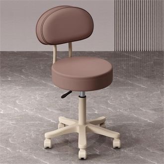 Generic Hocker H&ouml;henverstellbar Mit Fu&szlig;st&uuml;tze &middot; Drehhocker 360&deg; Drehbar &middot; B&uuml;rohocker & Friseurhocker &middot; Rollhocker Mit R&uuml;ckenlehne Aus PU-Leder &middot; Arbeitshocker