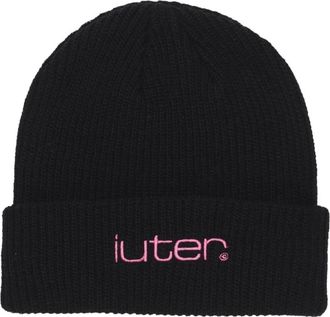 Iuter Rautenmuster Beanie M&uuml;tze Schwarz - - Accessories - Herren - Schwarzk - ONE SIZE