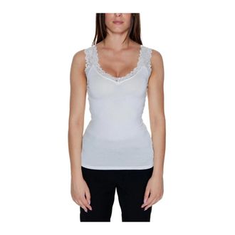Vero Moda Lace Trim Camisole Sleeveless VNeck Top - - Tops - Damen - Wei&szlig; - 2XS