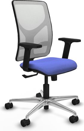 Piqueras y Crespo B&uuml;rostuhl, R&uuml;ckenlehne, Netzstoff, mit 2D-Armlehnen, h&ouml;henverstellbare Lendenwirbelst&uuml;tze, ausgestattet mit 3 Positionen und Schneideschaum, Wei&szlig;/Hell