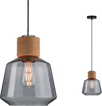 Paulmann 79739 neordic edla luminaire suspendu, max. 1X20W, E27, verre fum&eacute;/li&egrave;ge/noir, 230V, verre/li&egrave;ge/m&eacute;tal 797.39