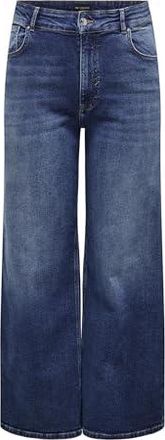 Only Carmakoma Pantalon Carjuicy Hw Wide Leg Rea255 pour Femme, Bleu foncé Denim, 52W / 32L