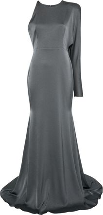 Alex Perry Asymmetrisches Abendkleid aus Satin - Grau