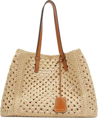 Ermanno Scervino Femme, Sacs, Beige, Taille: ONE Size Sac cabas beige en crochet avec logo