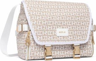 Replay Replay Sac à bandoulière avec logo imprimé, Dirty White + Sand 1628 (multicolore), taille unique femme