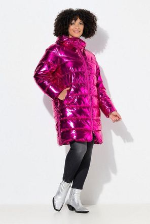 Angel Of Style Steppjacke Puffermantel A-Linie Kapuze Metallic-Schimmer
