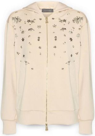 Elena Miro Femme, Sweatshirts et sweats &agrave; capuche, Beige, Taille: 36 FR SweaT-shirt brod&eacute;