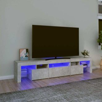 vidaXL TV-Schrank mit LED-Leuchten Betongrau 200x36,5x40 cm Vidaxl