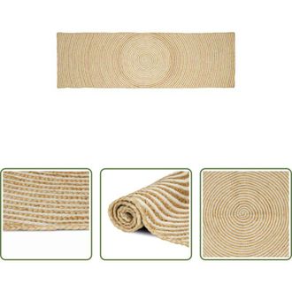 vidaXL vidaXL Tapis moderne - Tapis Naturel et Blanc 60 x 200 cm Jute
