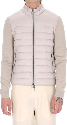 Moorer Homme, Vestes, Beige, Taille: XL Piumino bomber maniche in maglia mod. Cattaneo-S3r