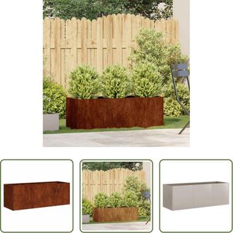 vidaXL Bac &agrave; fleurs acier - Jardini&egrave;re rouill&eacute; 120x40x40 cm acier inoxydable