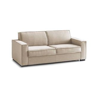 Dmora Talamo Italia - Canapé lit 3 places Addolorata, Canapé de salon avec ouverture pivotante, Tissu rembourré, Accoudoirs fins, 100% Made in Italy, Cm 220