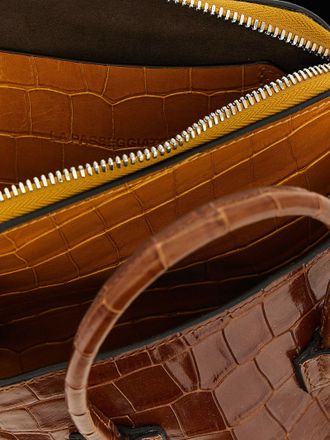 The Attico La Passeggiata Mini Top Handle Bag - Cognac